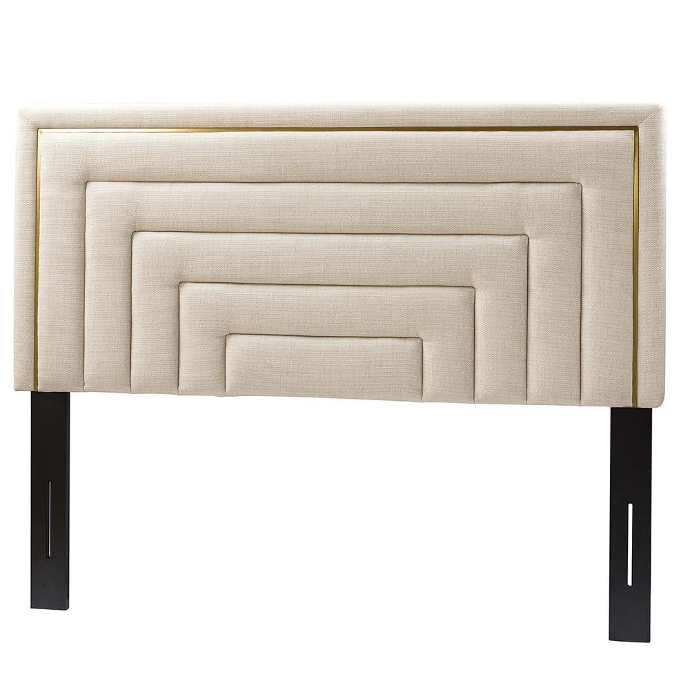 JAYDEN CREATION Egmont 64 in. W Beige Upholstered Tufted Height ...