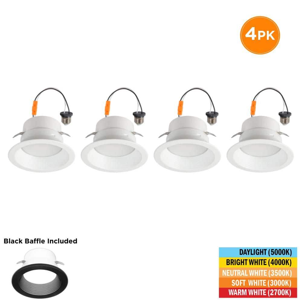 Commercial Electric 4 in. Deep Baffle Retrofit Extra Black Baffle Lumen ...