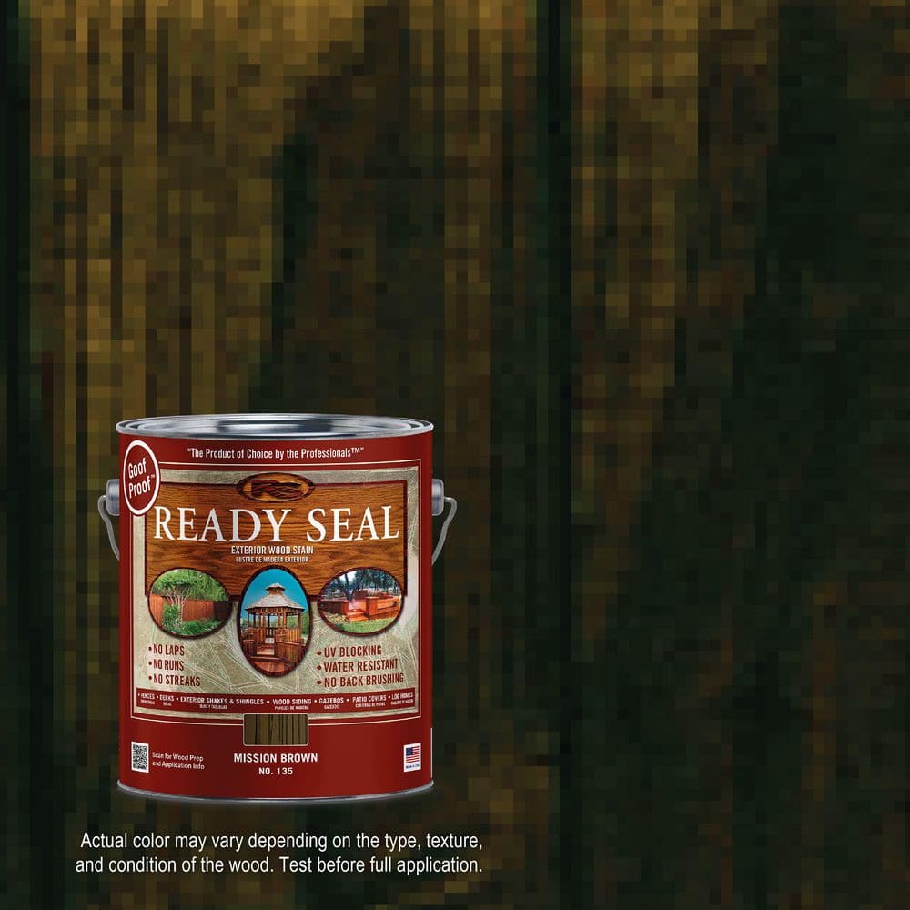 Ready Seal 1 Gal. Mission Brown Exterior Wood Stain and Sealer 370026 ...