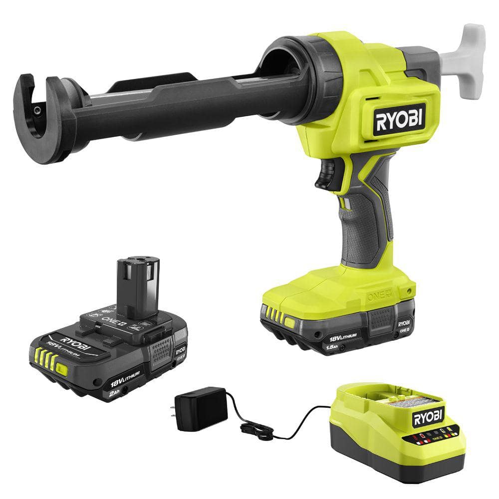 RYOBI ONE+ 18V Cordless 10 oz. Caulk & Adhesive Gun Kit with 1.5 Ah ...