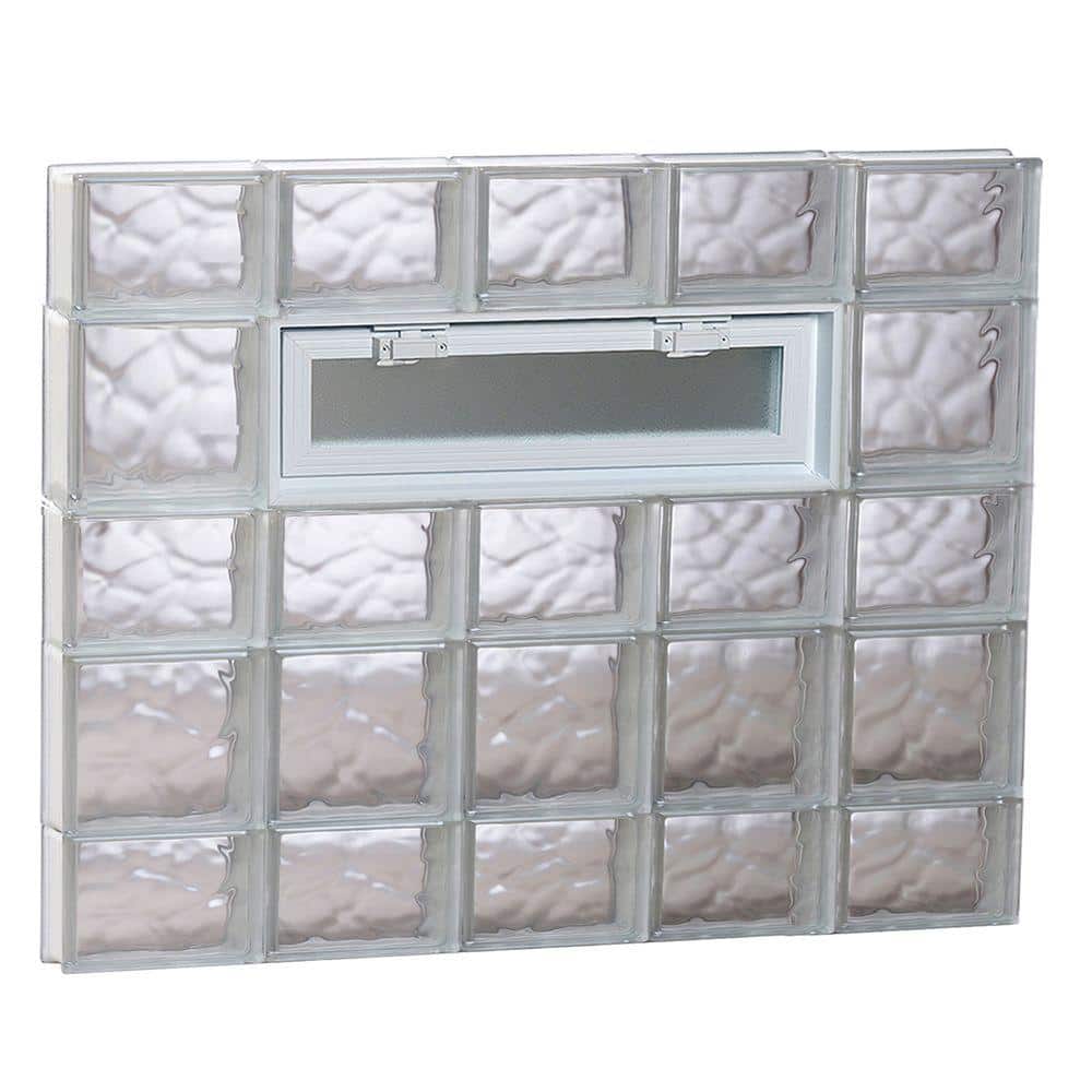 Clearly Secure 38.75 in. x 32.75 in. x 3.125 in. Frameless Wave Pattern ...