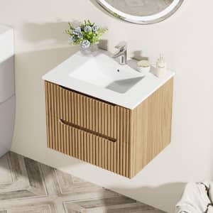 Glacier Bay Ardwick 24 in. Single Sink Mocha Walnut Bath Vanity with ...