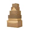 Glitzhome 4.88 in. Metallic Gold Exterior Gift Box. (Set of 5 ...