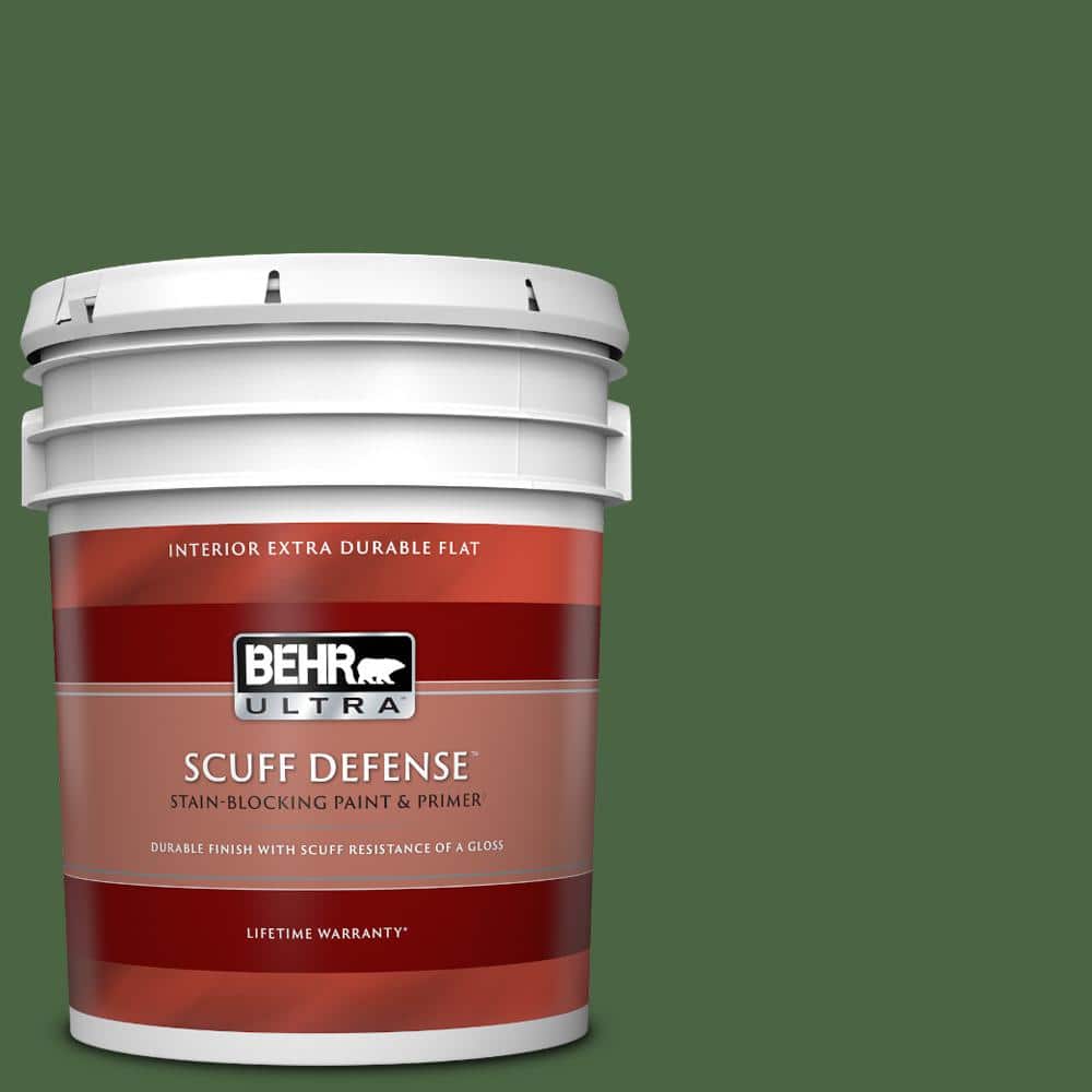 BEHR ULTRA 5 gal. #S400-7 Deep Viridian Extra Durable Flat Interior ...