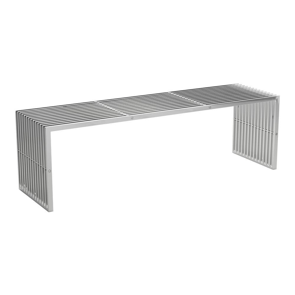 ZUO Tania Silver Dining Bench 55.1 in. W 109454 - The Home Depot
