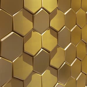 Art3d 20-Pieces Gold Decorative 3D Wall Panels Faux Leather Tile for ...