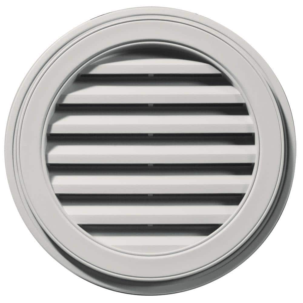 Builders Edge 22 in. x 22 in. Round Gray Plastic Weather Resistant ...