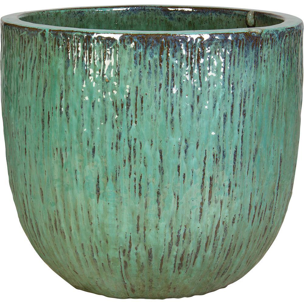 12 in. Azul Ceramic Textured Egg DG-1439A-AZ - The Home Depot