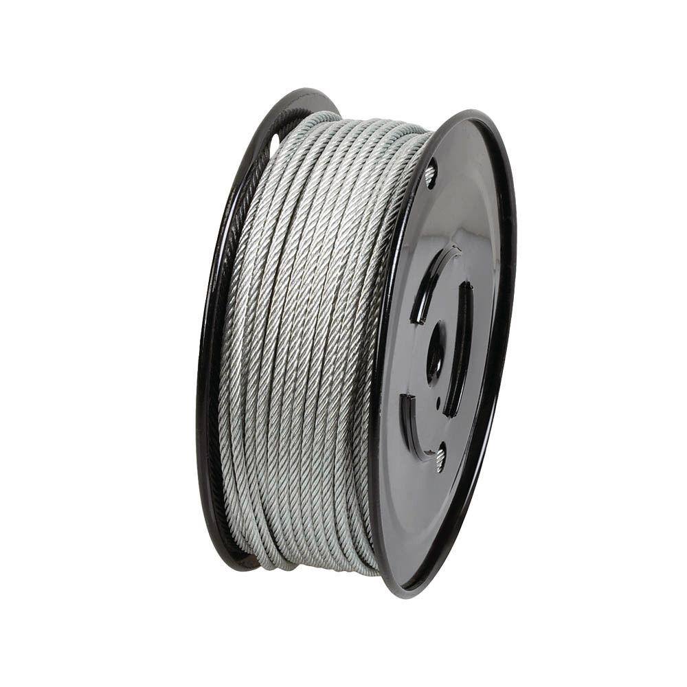 Everbilt 3/32 in. x 500 ft. Galvanized Steel Uncoated Wire Rope 13040 ...