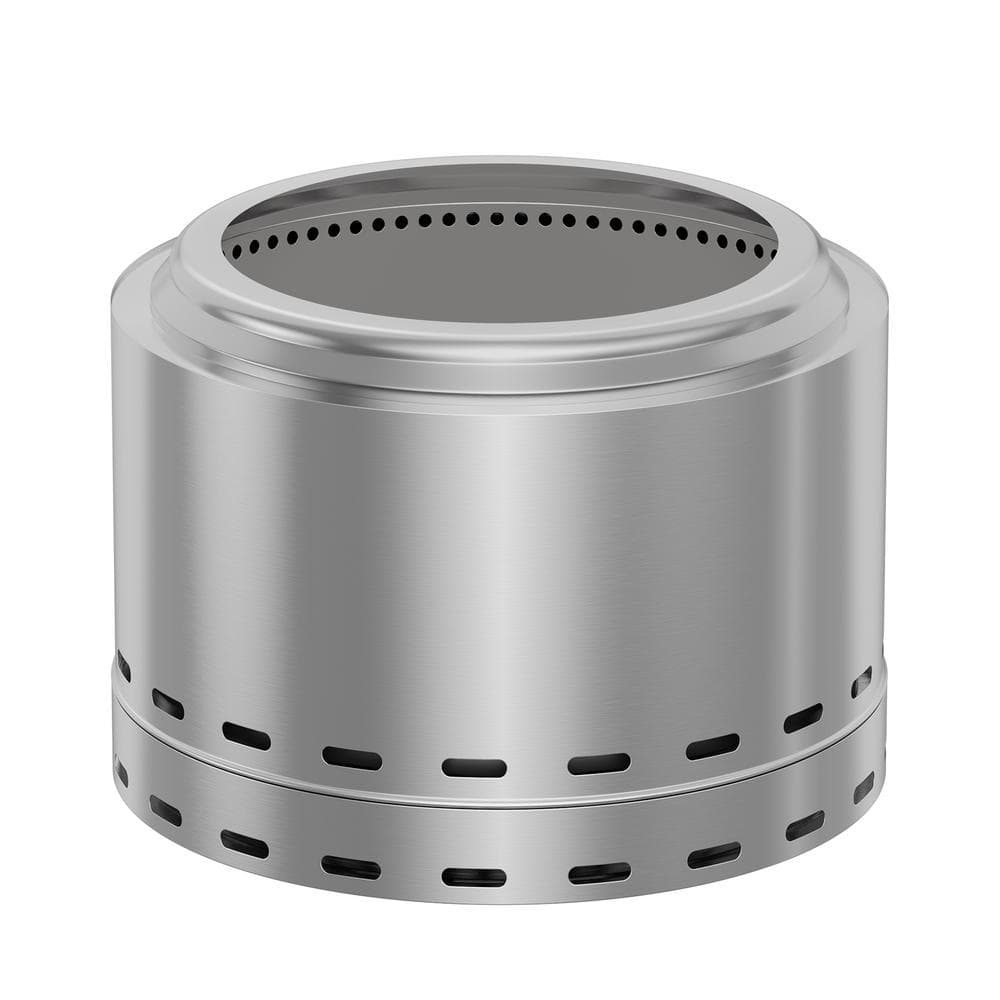 HOMEIBRO 20 in. Stainless Steel Portable Low Smoke Round Wood-Burning ...