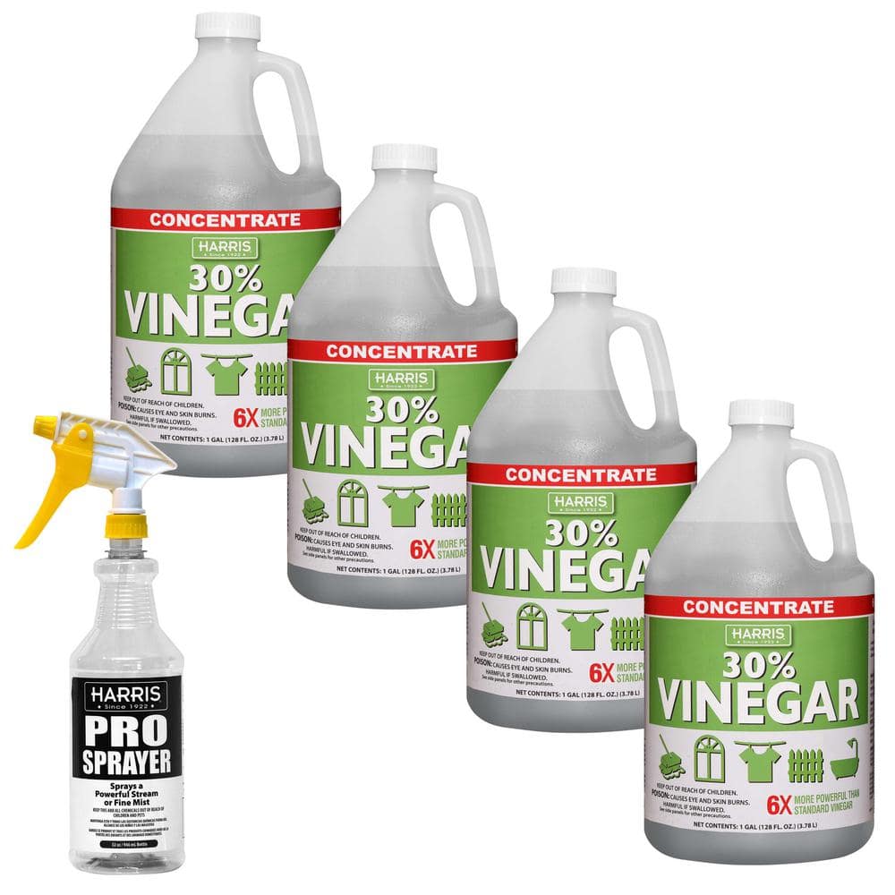 Harris 128 oz. 30% Cleaning Cleaning Vinegar Concentrate (4-Pack) and ...