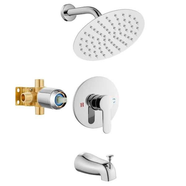 PICTURESQUE CENDU LLC 1-Handle Wall Mount Shower Trim Kit in Chrome ...
