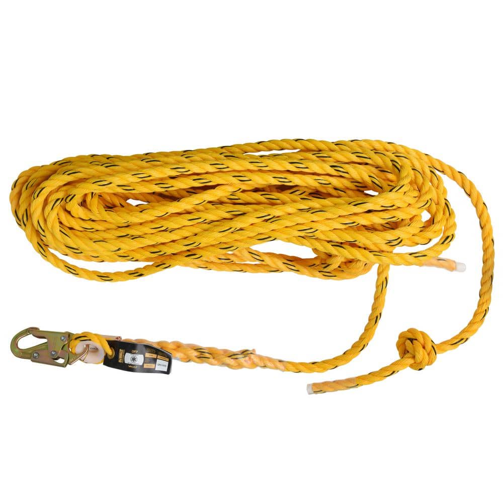 DEWALT Vertical Lifeline - Polydac Rope - Snap Hook with Tapered End ...