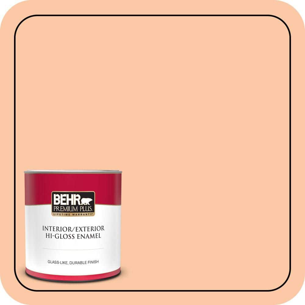 BEHR PREMIUM PLUS 1 qt. #250C-3 Fresco Cream Hi-Gloss Enamel Interior ...