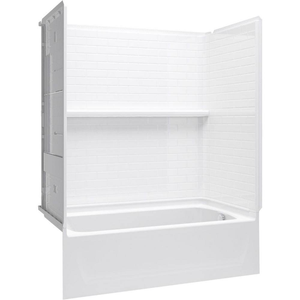 Sterling Traverse 60 in. x 30 in. x 75 in. 4-Piece Vikrell Bath and ...