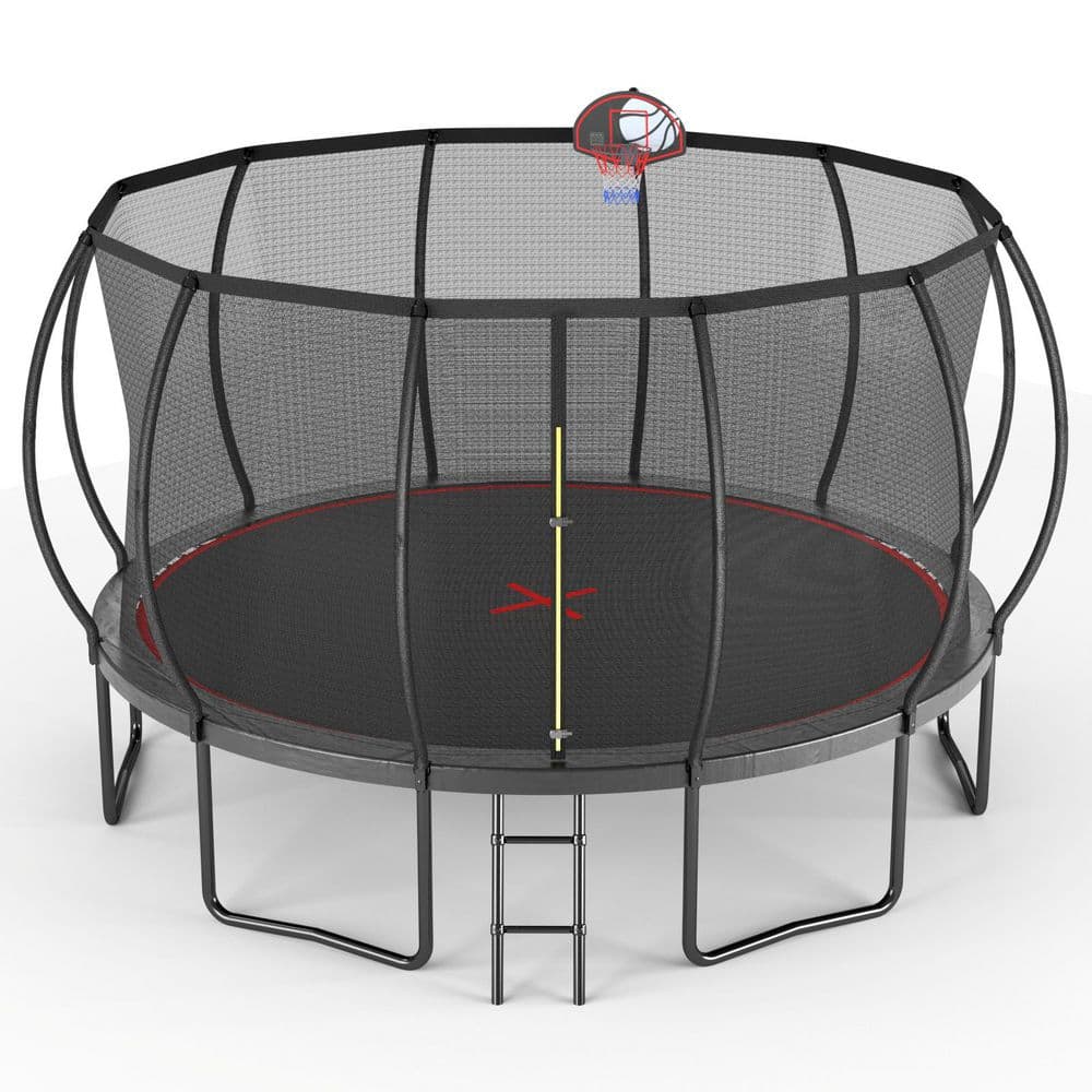 Tatayosi 14 ft. Heavy Duty Round Steel Outdoor Trampoline Trampoline ...