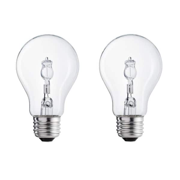 EcoSmart 60-Watt Equivalent A19 Dimmable Halogen Light Bulb Soft White ...