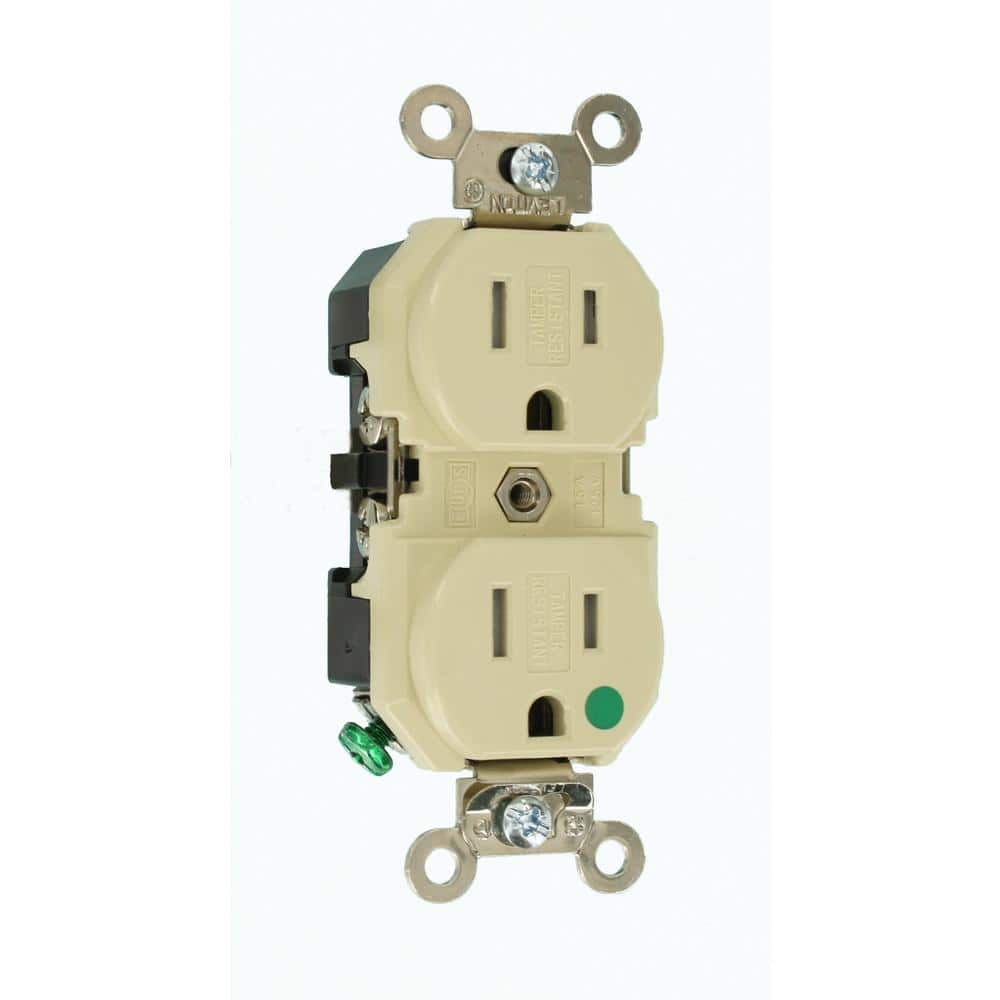 Leviton 15 Amp 125 V Hospital Grade and Tamper Resistant Duplex Outlet ...
