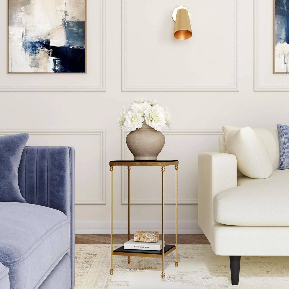 Butler Specialty Company Imogen 12 in. W Black Square Iron and Granite Side Table 5619414 - The ...