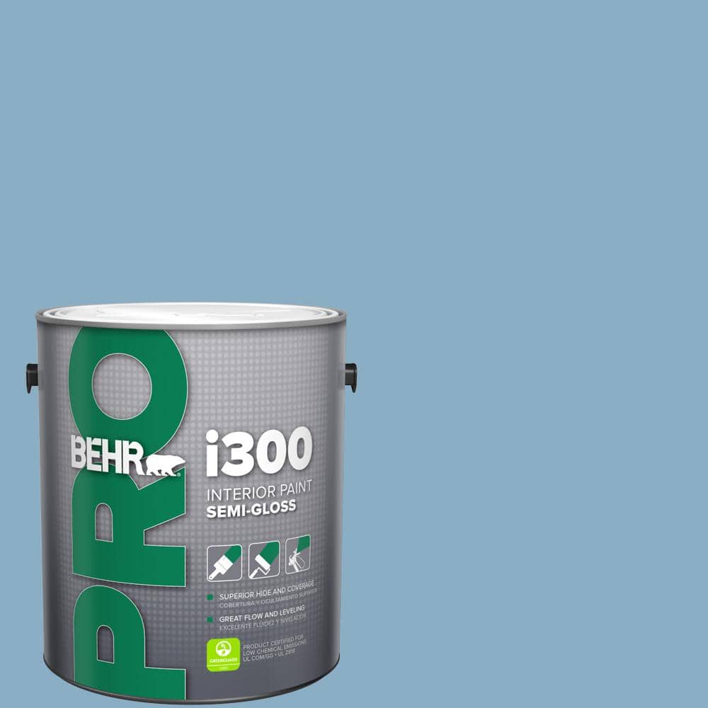 BEHR PRO 1 gal. #S500-4 Chilly Blue Semi-Gloss Interior Paint PR37001 ...