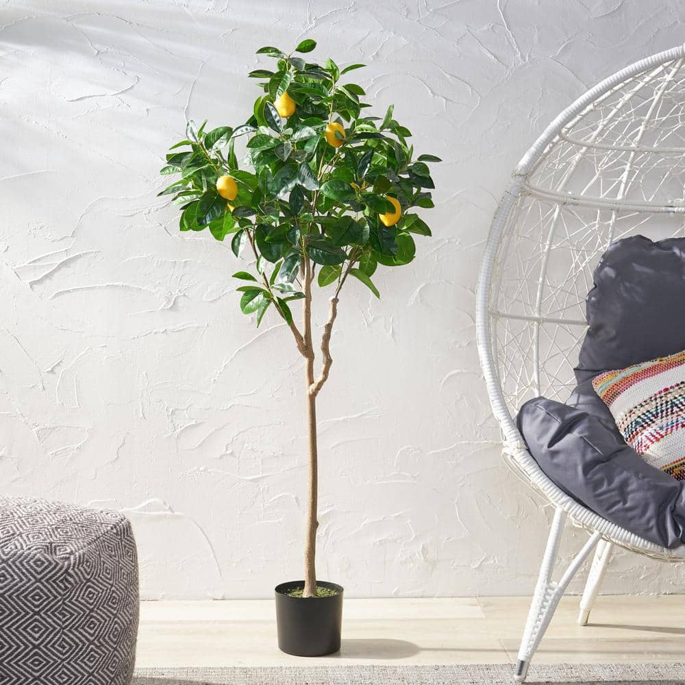 Noble House Dundas 5 ft. Green Artificial Lemon Tree 94275 - The Home Depot