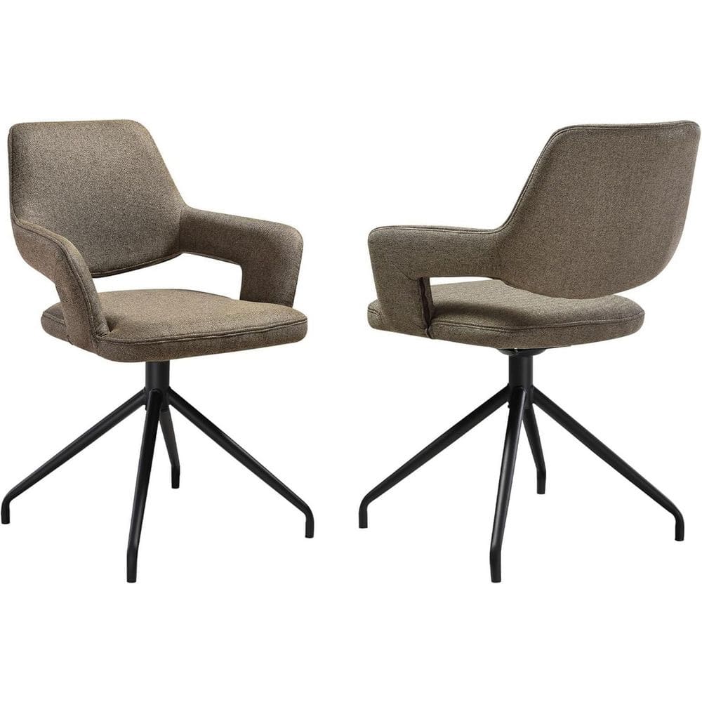 HOME IMPORTS EMPORIUM Black/Gray Fabric Upholstered Metal Frame Dining ...