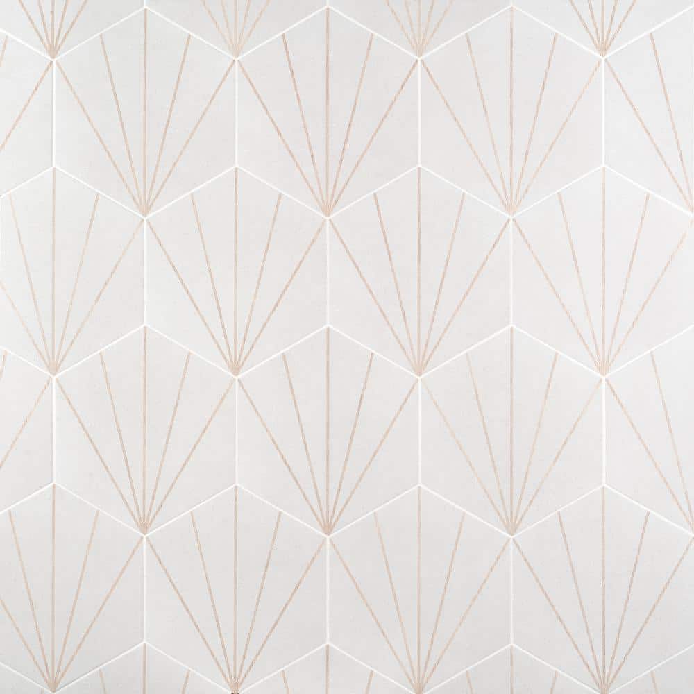 Ivy Hill Tile Klyda Beams White 12.6 in. x 14.5 in. Matte Hexagon ...