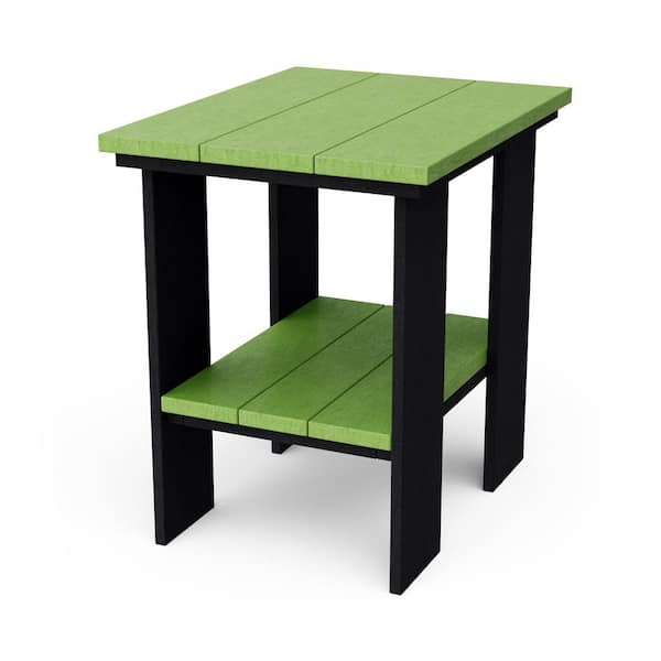 Wildridge Contemporary Lime Green and Black HDPE Plastic Outdoor Side ...