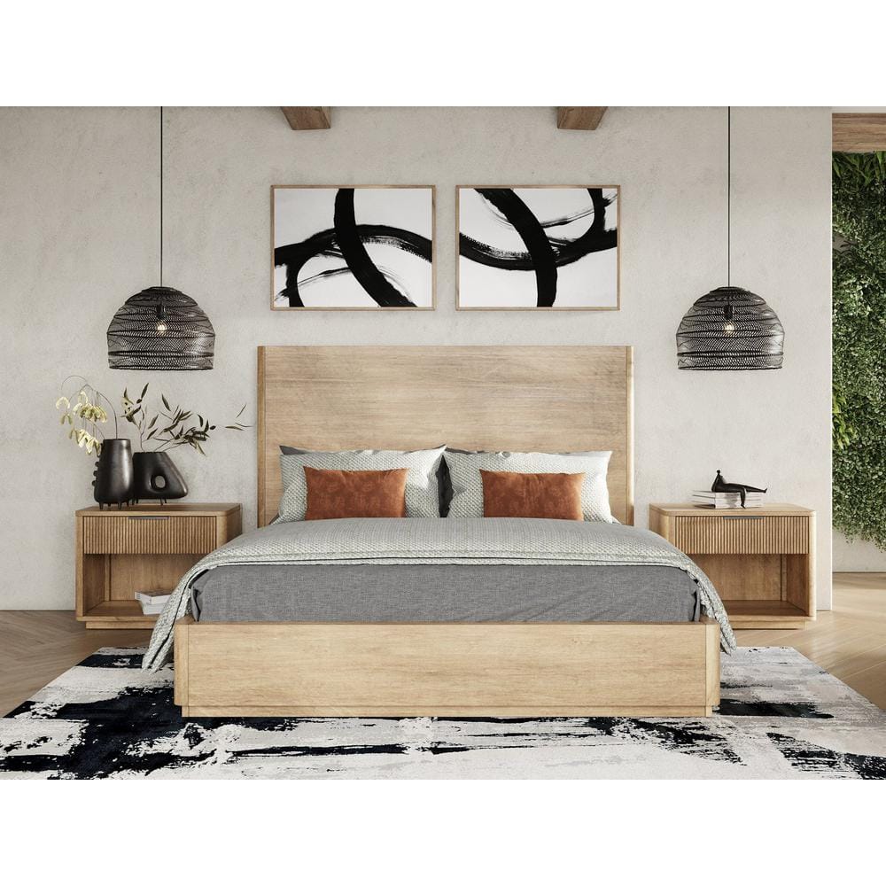MR MODREST Nova Domus Santa Monica Modern Beige Wood Frame King ...