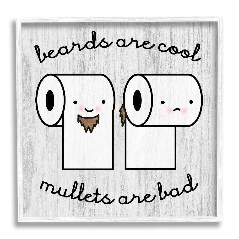 Stupell Industries Beards Vs Mullets Toilet Paper by Daphne Polselli 1 ...