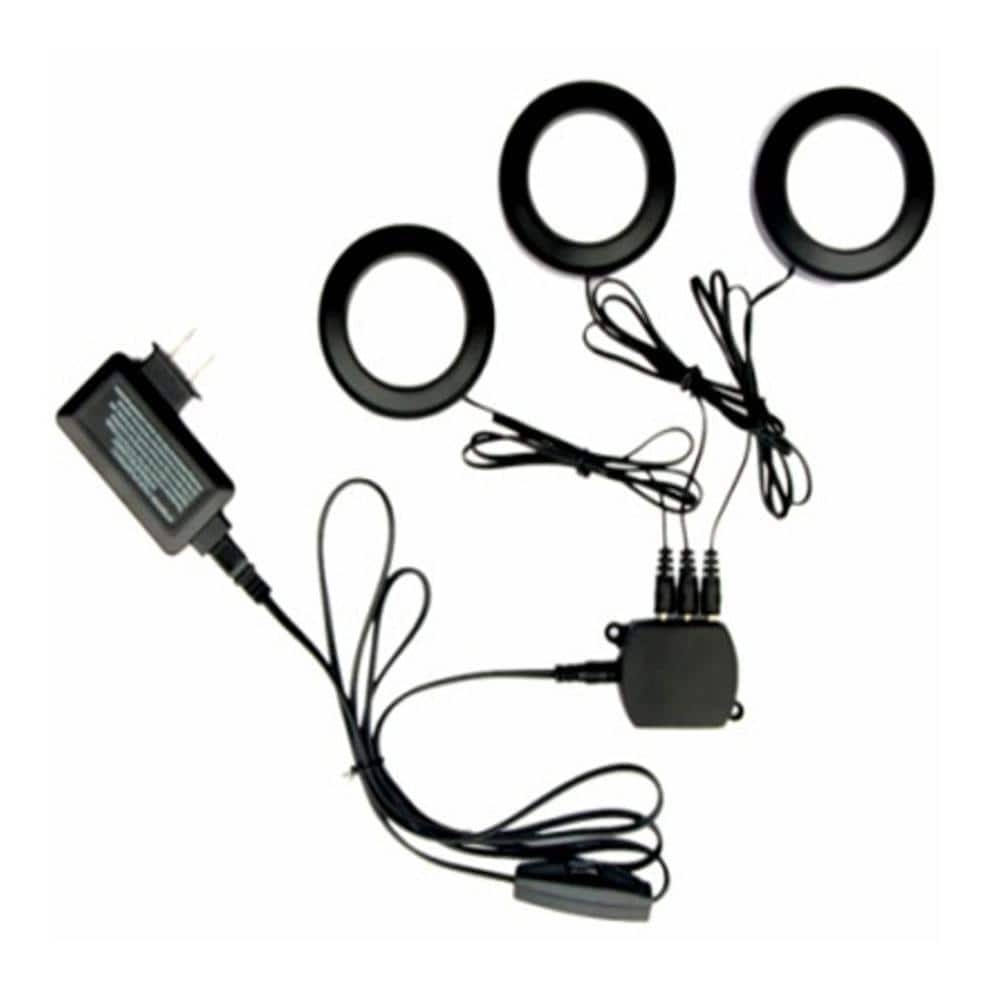 Commercial Electric 3-Light LED Black Puck Light Kit 21353NVKIT-BK ...