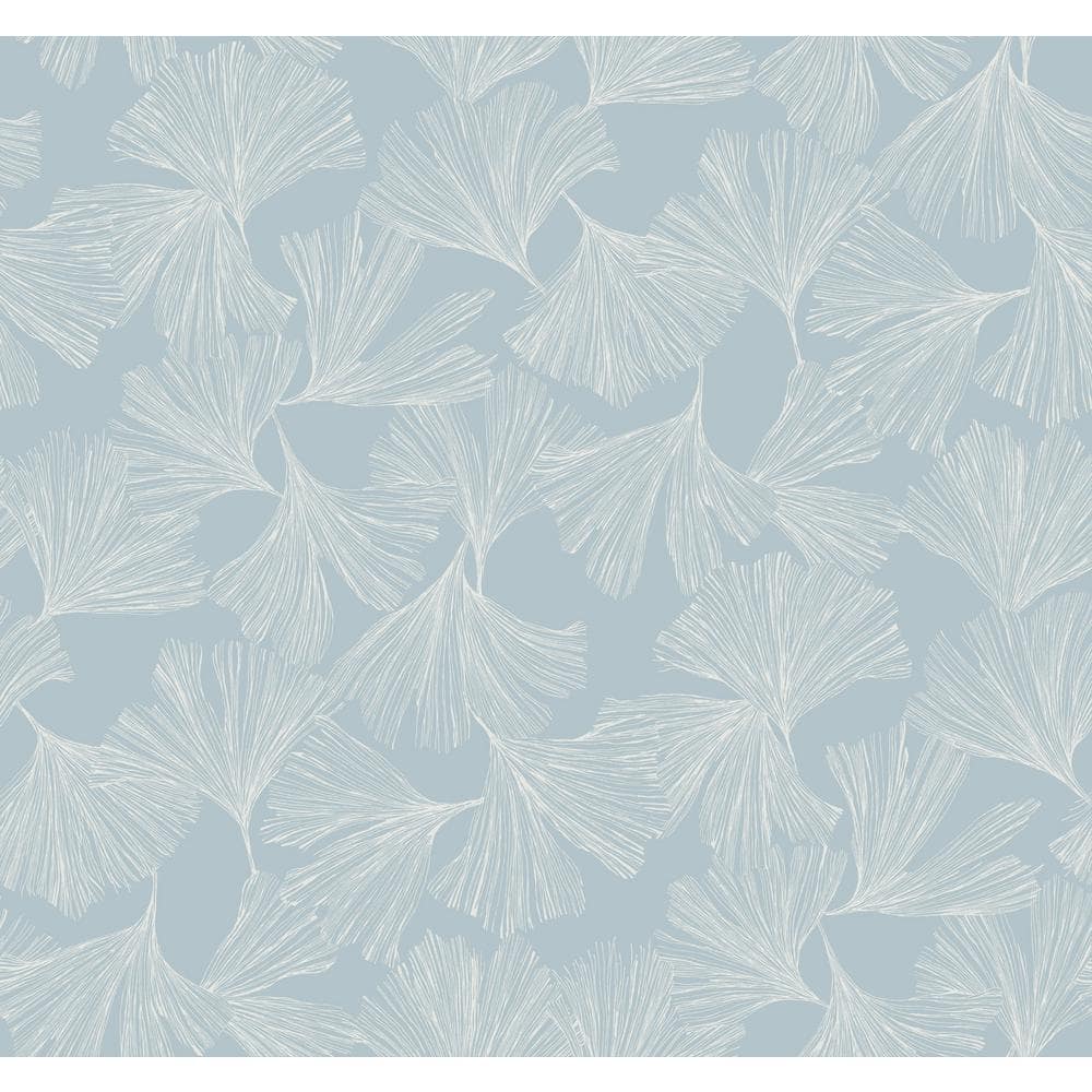 Antonina Vella Gingko Toss Blue Matte Paper Non-Pasted Wallpaper DD3743 ...