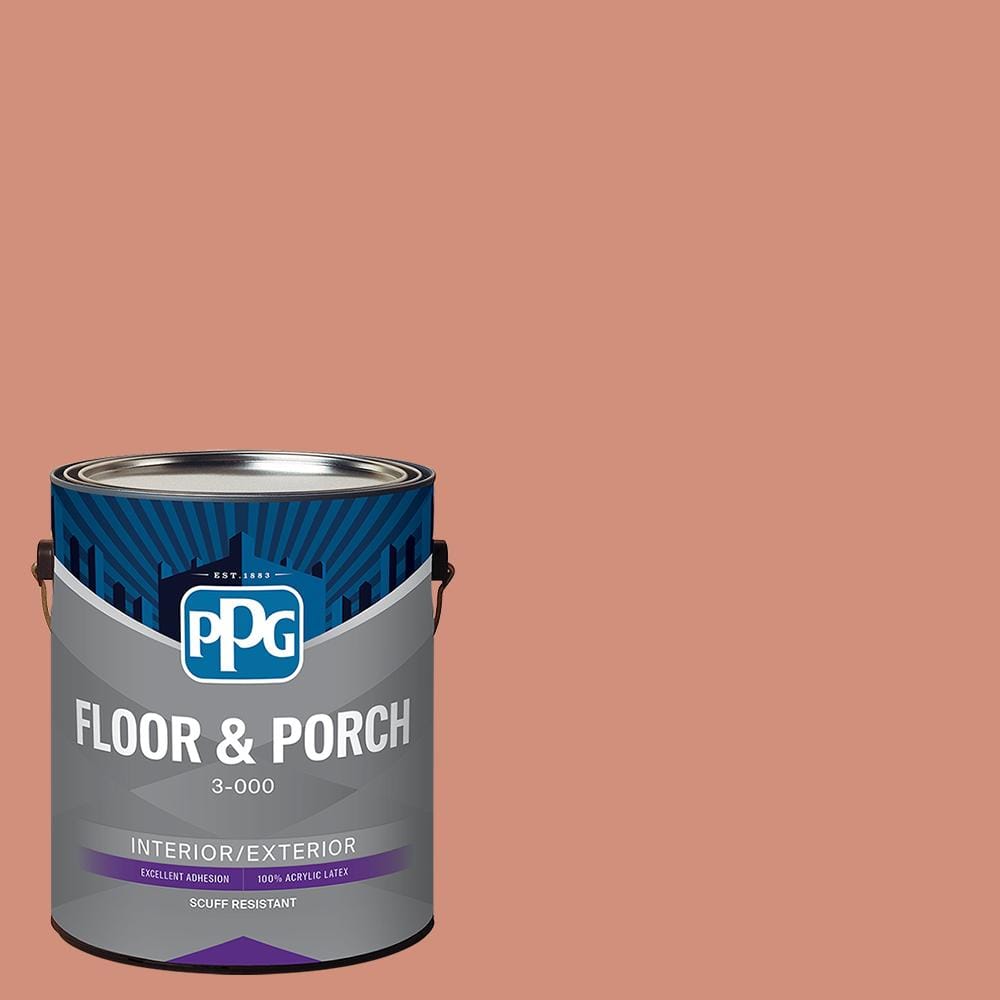 PPG 1 gal. PPG1063-5 Orange Essential Satin Interior/Exterior Floor and ...