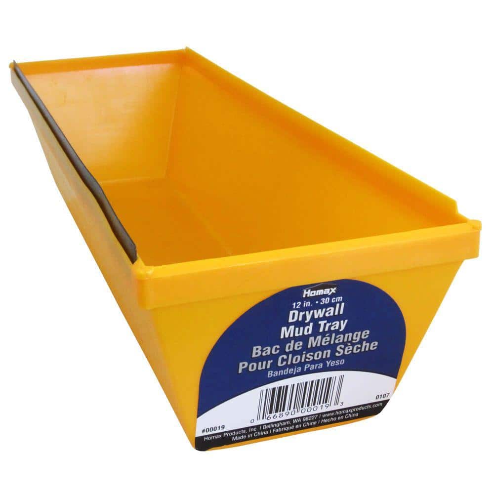 Homax 12 in. Polystyrene Drywall Mud Tray with Metal Edge 00019 - The ...