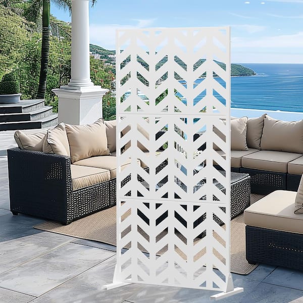 Keith 72 in. Galvanized Metal Outdoor Privacy Screens Outdoor Garden ...
