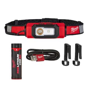 Milwaukee 600 Lumens LED REDLITHIUM USB Low-Profile Hard Hat Headlamp w ...