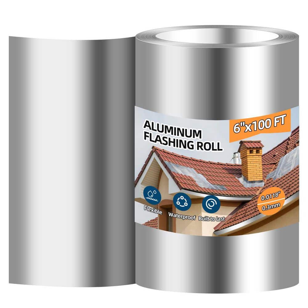 Laybus 6 in. x 100 ft. Aluminum Roll Flashing, Metal Roofing Roll for ...