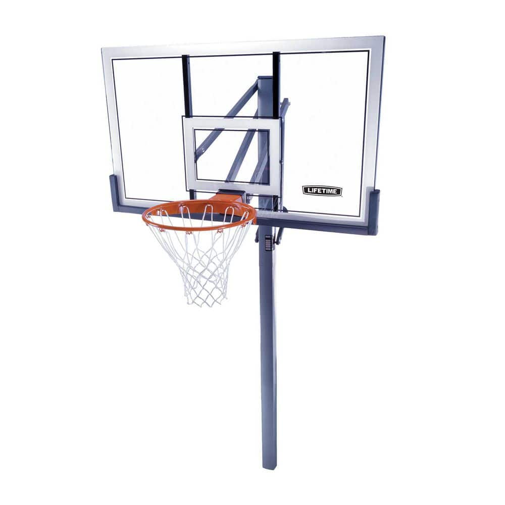 Lifetime 54 in. Acrylic Power Lift In-Ground Basketball System 78888 ...