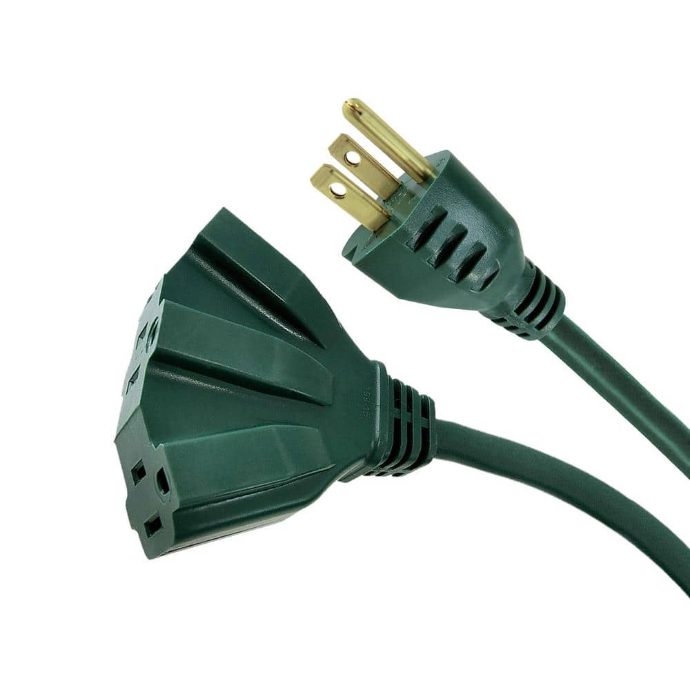 HDX 25 ft. 16/3 Fan-Tap Landscape Extension Cord, Green EXG-16325T ...