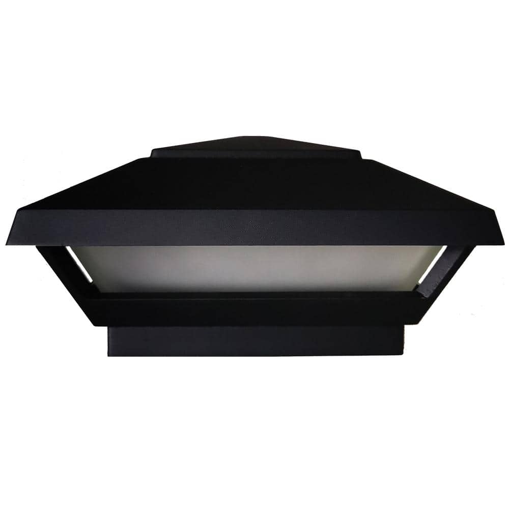 Hampton Bay Low Voltage 50 Lumens Black Outdoor Integrated LED 4x4 and ...