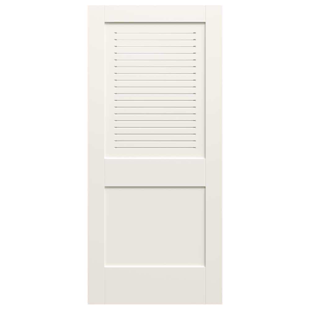 JELD-WEN 36 in. x 80 in. 2-Panel Solid Core White Primed MDF Wood ...