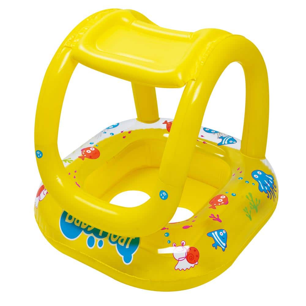 Pool Central 26 in. Dia Inflatable Yellow Sea Life Baby Swimming Pool ...