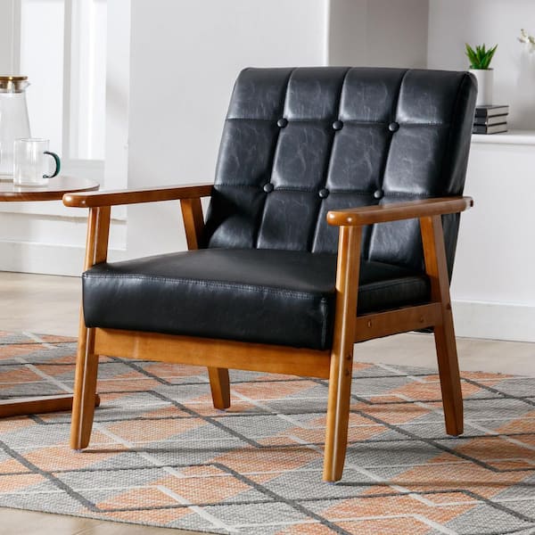 Have a question about HOMEFUN Mid-Century Upholstered Dark Black PU ...