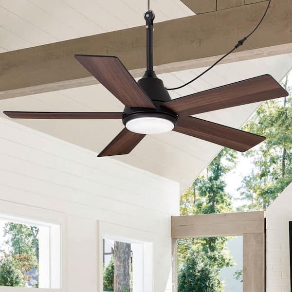 Pacific Core 42 in. Farmhouse Covered Outdoor Black Waterproof Ceiling ...
