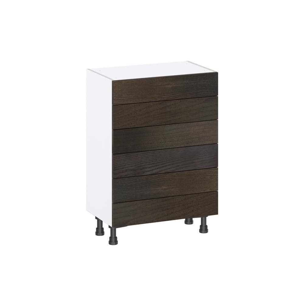 J COLLECTION Lincoln Chestnut Solid Wood Assembled Shallow Base Kitchen ...