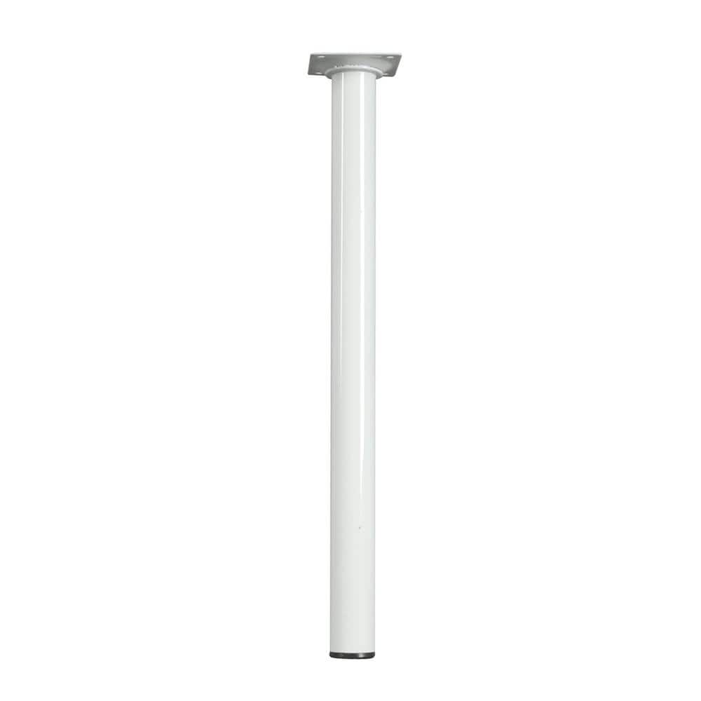 Waddell Round Metal Table Leg, White - 16 in. H x 1.125 in. Dia ...