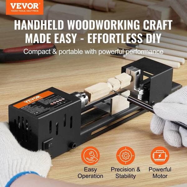 VEVOR Compact Lathe Machine Dimensions 2.76 in. L x 6.3 in. W 96 Watt 7 Adjustable Speeds Ranging from 4220 to 8450 rpm MNMGCCMNY796W1WHYV1 0730 The Home Depot