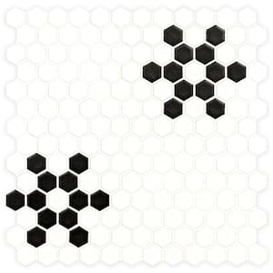 MSI Retro Bianco White and Black Hive 12 in.x12 in. x 0.24 in. Matte ...