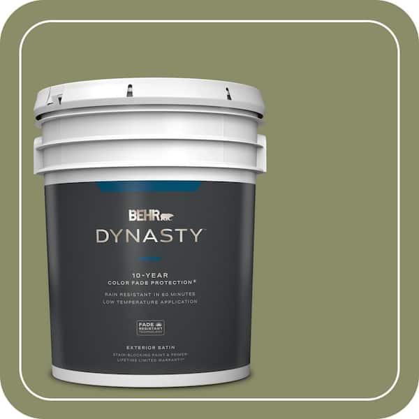 BEHR DYNASTY 5 gal. #S370-5 Pesto Paste Satin Enamel Exterior Stain ...