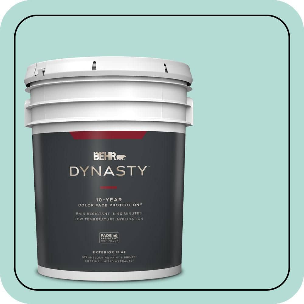 BEHR DYNASTY 5 gal. #490C-3 Balmy Seas Flat Exterior Stain-Blocking ...
